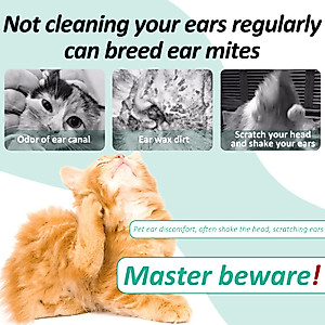 Dog Ear Cleaner, Dogs Ear Infection Treatment, Ear Wash Drops for Dogs Cats, Supports Soothes Infections Itching & Inflamed Ears, Natural Multi-Action Formula, Pet Ear Cleanser for All Dogs - 60ml