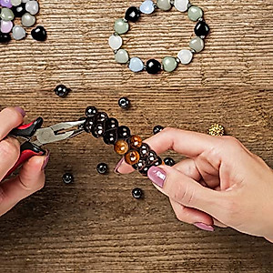 Verybegin Handmade Bracelet, Protection Bracelet, 8mm Beads of Natural Black Hematite and Yellow Tiger Eye and Black Agate Stone Bracelet, Bring Luck and Prosperity and Happiness