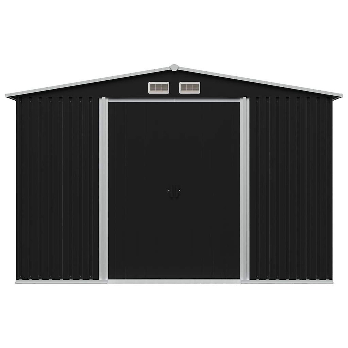 FAMIROSA Garden Storage Shed Double Sliding Doors Outdoor Tood Shed Patio Lawn Care Equipment Pool Supplies Organizer Storage Cabinet Backyard Garden Shed Tool Sheds Anthracite 101.2 x 80.7 x 70.1inch