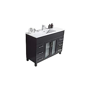 Laviva Nova 48 - Espresso Cabinet Ceramic Basin Countertop