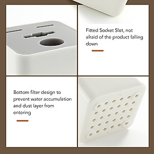 Kitchen Knife Set, 5PCS Knife Sets for Kitchen with Block, 2 Knives, Scissors, Peeler and Stand, Beige