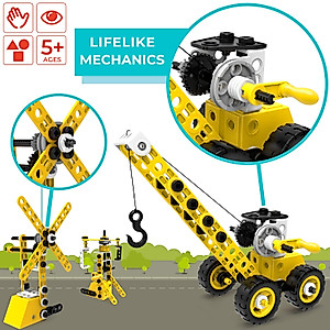 STEM Toys Kids Building Toys – 100 Piece 8-in-1 DIY Learning Construction Toy Set, Educational Kids Building Toys for Boys and Girls Mechanical Engineering Gifts Sets for Ages 5 6 7 8 9 + Years Old