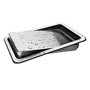 Gazechimp Recessed Garbage Cover,360° Rotating Flap,Decoration Recessed Counter Top Stainless Steel Balance Flip for Restaurant Office Bedroom, Rectangle Silver