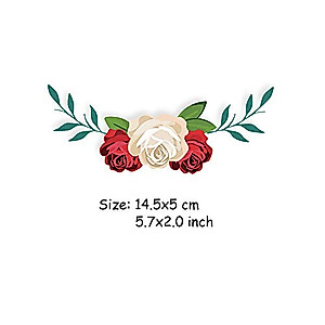 Flower Iron on Sticker Heat Transfer Patches 10 PCS Appliques Decals for T-Shirt Jeans Backpacks Jackets Dress Clothing Art Decoration Accessories