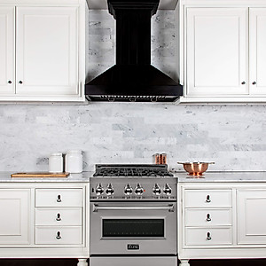 ZLINE 36 in. Wooden Wall Mount Range Hood in Black - Includes Motor (KPCC-36)