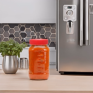 JARMING COLLECTIONS Glass Regular Mouth 24 oz Mason Jars with Lids & Bands - BPA Free Plastic Storage Lids - Made in USA - 24oz Mason Jars Regular Mouth 24 oz with Lids - Set of 2