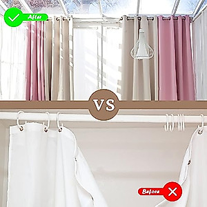 WCIC 48 PCS Curtain Grommets 40mm Roman Ring Inner Diameter (1-9/16") Nanoscale Low Noise Shower Curtain Rings for Curtain Rod Plastic Curtain Grommet Kit Black