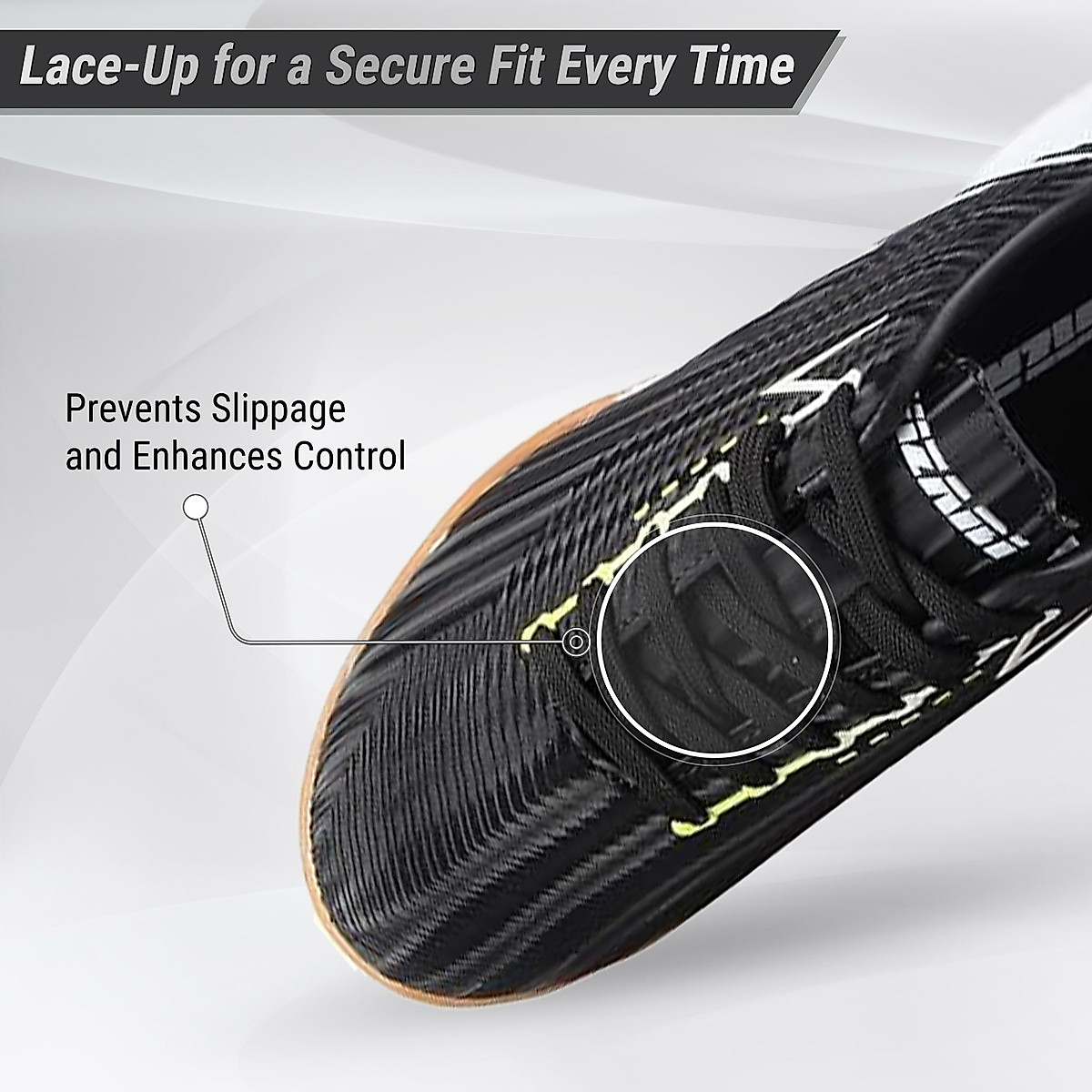 Vizari Tesoro Kids Indoor Soccer Shoes | Synthetic Kids Soccer Cleats | Durable Football Shoes with Non-Marking Rubber Outsole for Maximum Traction for Boys and Girls, (Black, 13.5)