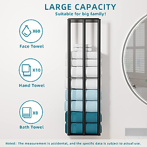 Susswiff Towel Racks for Bathroom, Towel Storage Wall Mounted, Rolled or Folded Towel Holder with 3 Bars, Sturdy and Large Capacity, Matte Black, Suitable for Bathe Towels and Hand Towels (matt black)