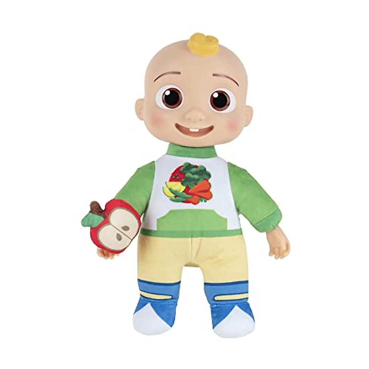 CoComelon Snack Time Features JJ Doll with Red Apple Plush - Plays Sounds, Phrases, and Clips of ‘Yes Yes Vegetables Song’ - Toys for Kids, Toddlers and Preschoolers