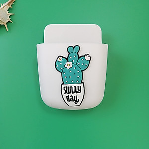 Sexyppl 1 Pack Cactus Box Charms Accessories Compatible with BoggBags Cartoon Cactus Box Insert Decorative Charms for Totes Beach Totes Keep Phone Keys (Green and White)