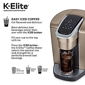 Keurig K-Elite Single Serve K-Cup Pod Coffee Maker, Brushed Gold