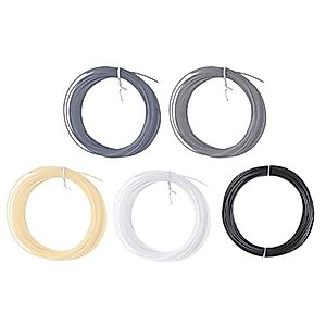 AKOAK Environmental Protection Material 3D Pen/3D Printer Filament,1.75mm Low Temperature PCL Filament Refills,Pack of 5(Black,White,Silver,Grey,Nude),16.4 Feet Each Color