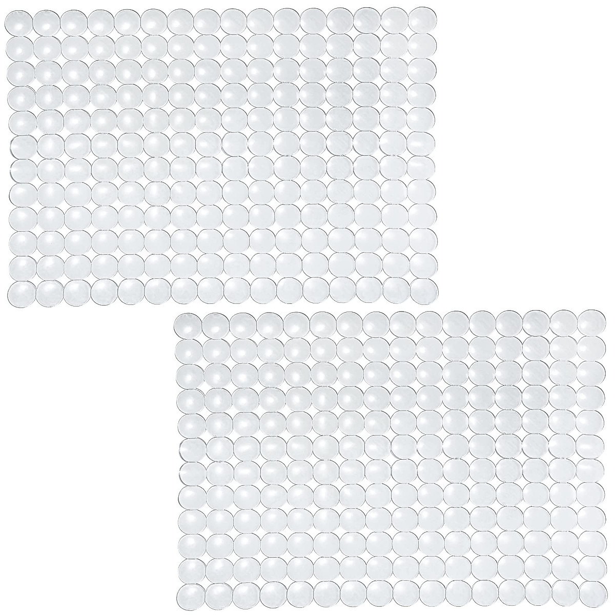 Coopay 2 Pack Kitchen Sink Mat Plastic Sink Protect Mat PVC Eco-Friendly Kitchen Adjustable Stainless Steel/Porcelain Dish Drying Pad Sink Protector for Bottom of Kitchen Sink, 15 x 11 Inches (Clear)