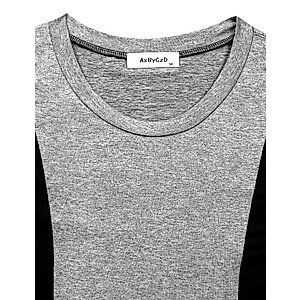 AxByCzD Yoga Tops for Women Activewear Workout Casual Long Sleeve Crew Neck Shirts Grey Large