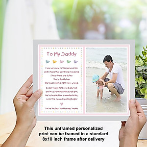 Baby Girl to Daddy Gift for Valentine's Day or Birthday, 8x10 Print Personalized with Name and Photo