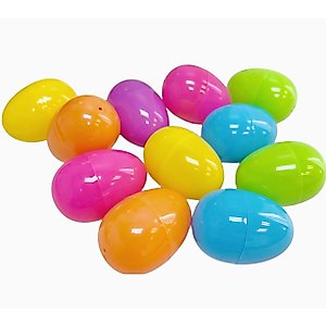 GiftExpress Plastic Bright Easter Egg Assortment 50 Pcs Perfect for Easter Egg Hunt/Surprise Egg/Easter Hunt