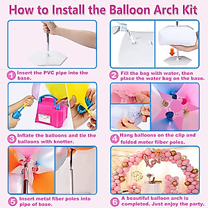Balloon Arch Kit and Balloon Pump, 9Ft Tall & 10Ft Wide Adjustable Balloon Arch Stand with Water Base, Balloons Tying Tools and Other Accessories for Wedding Birthday Party Decoration