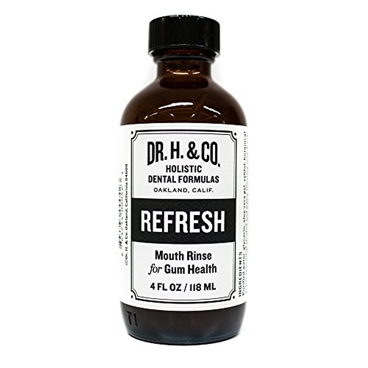 Dr. H. & Co. Dentist Formulated Refresh Mouthwash - All Natural Herbal Mouth Rinse for Healthy Gums and Teeth (4 Fl Oz (Pack of 1))