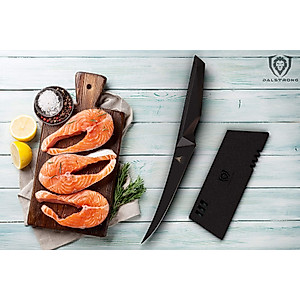 Dalstrong Shadow Black Series Curved Boning Knife 6" Bundled with Butcher & Breaking Knife 10" - NSF Certified