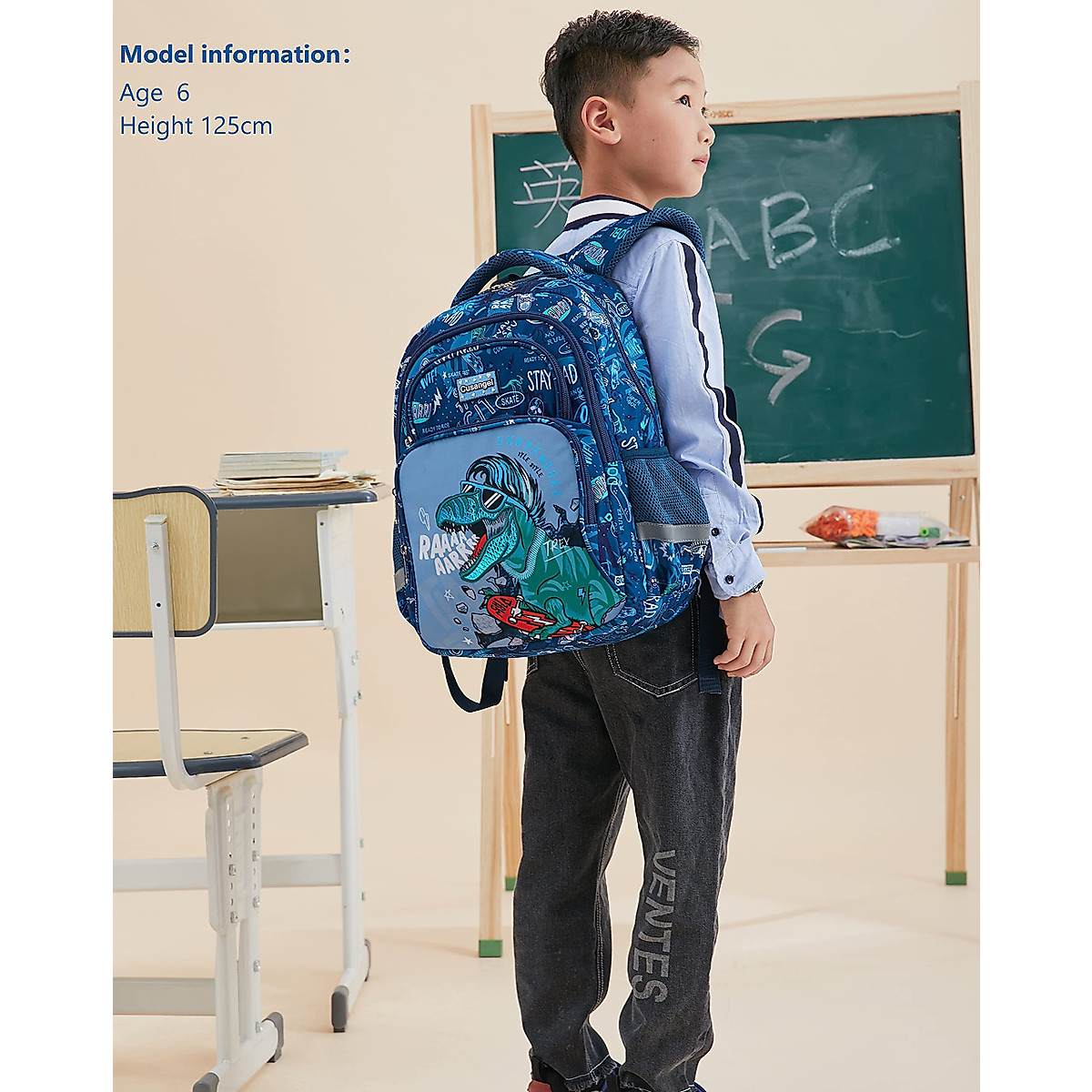 Wawakube 3Pcs Boys Dinosaur Backpack Set with Lunch Box Pencil Case, School Book Bag for Kids Elementary Preschool