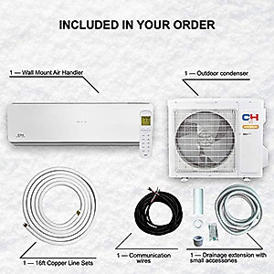 Cooper & Hunter Hyper Heat 18,000 BTU, 20 SEER 10.3 HSPF Ductless Mini-Split Air Conditioner -22F Heat Pump with 16FT Copper Line Set and Communication Wires