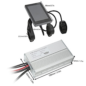 SPYMINNPOO Electric Motor Controller, 36V/48V 1000W 30A Motor Controller Kit with GD06 LCD Display 8C Sensor Brake Level 130X Throttle for Electric Bike