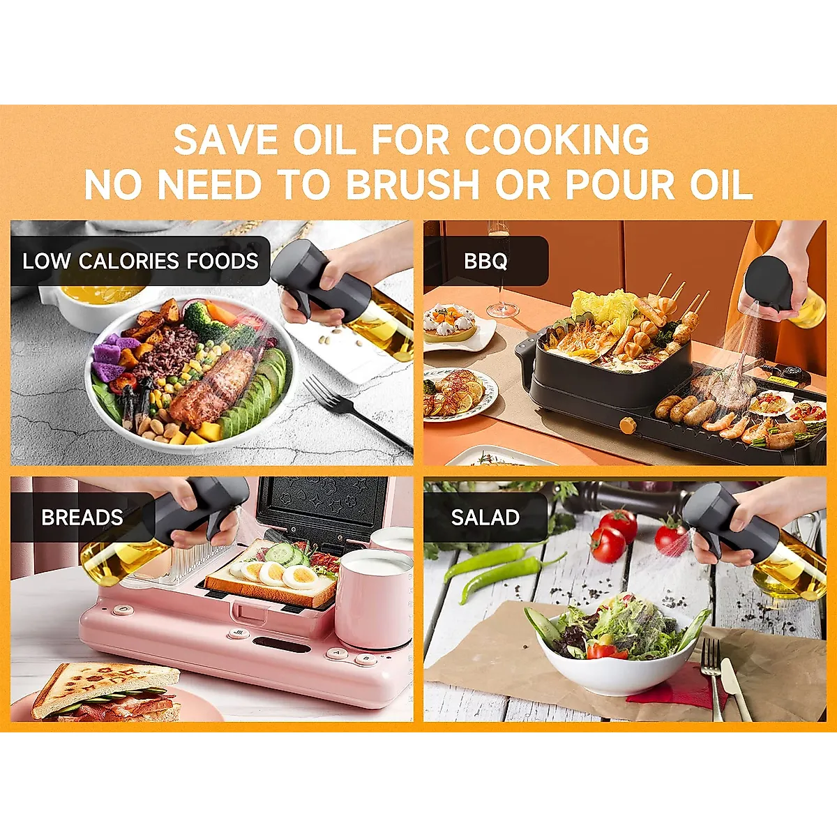 Oil Sprayer for Cooking,220ML Glass Olive Oil Sprayer Mister,Kitchen Gadgets Accessories,Continuous Spray with Control,Save Oil,Widely Used for Salad Making, Baking, Frying, BBQ, Roasting,Black