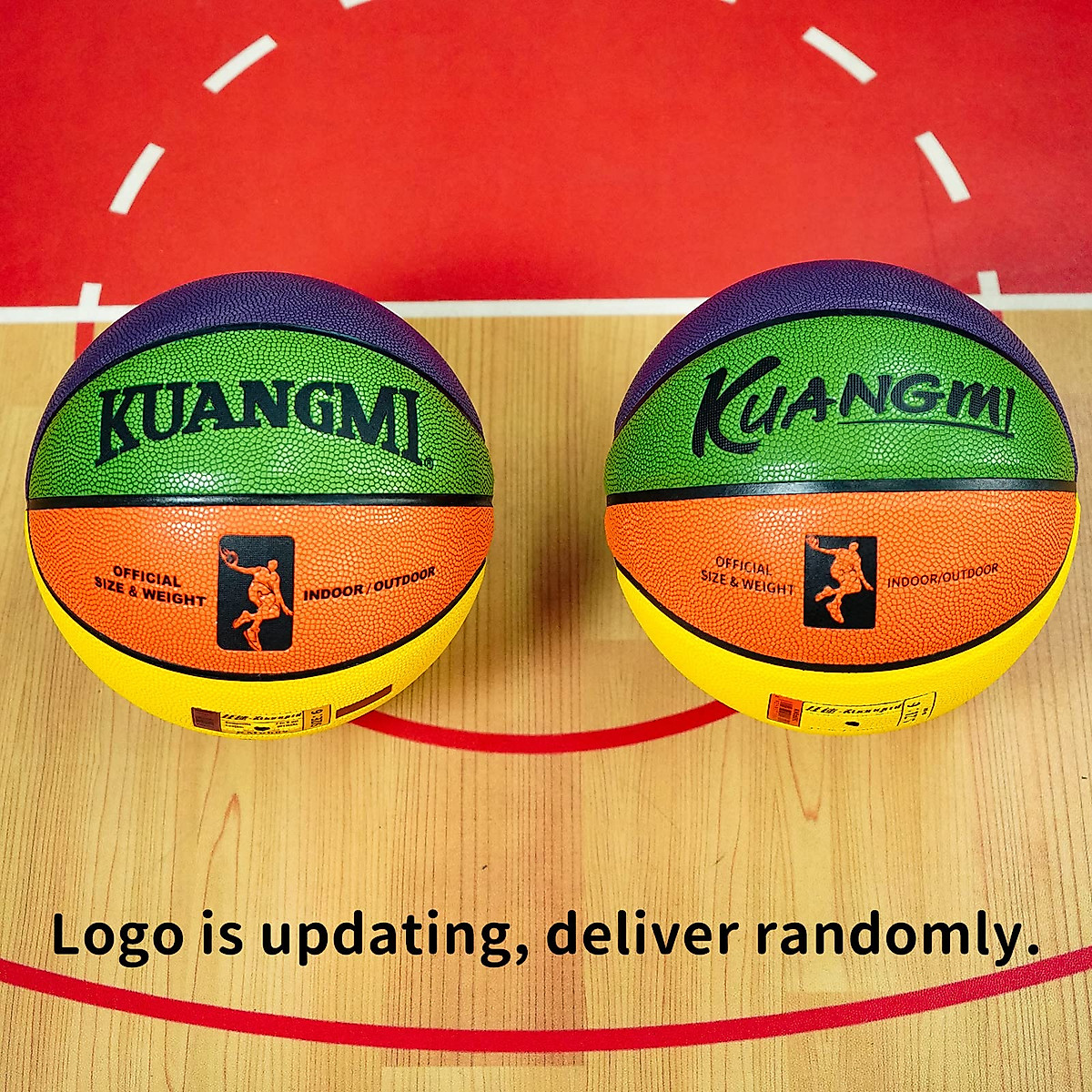 Kuangmi Colorful Street Basketball for Men Women Youth, Size 4(25.5”)