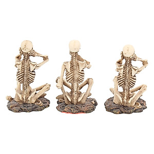 Nemesis Now AL50292 See No, Hear No, Speak No Skeletons Figurine, Ivory