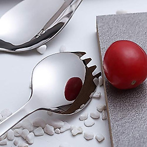 4-pack Sporks Stainless Steel Sporks for Everyday Household Use, 6-Inch/Ice Cream Spoon & Salad Forks, Fruit Appetizer Dessert (rainbow)