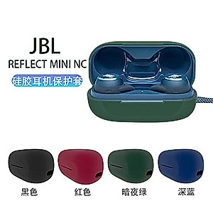 2 Pack DAYJOY Soft Silicone Protective Case Cover Compatible with JBL Reflect Mini NC Earphone, Protective Skin Sleeve(Black+Blue)