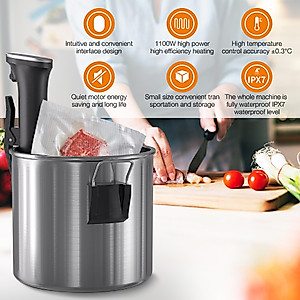 Upesitom Sous Vide Machine Upgraded 1100W Sous Vide Cooker Fast Heating, Ultra Quiet Immersion Circulator Precision Cooking Machine, IPX7 Waterproof, Accurate Temp, Digital Timer, Touch Control