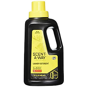 Hunters Specialties Scent-A-Way MAX Odorless Laundry Detergent | Scent Eliminator Unscented Formula for Hunting Gear - 32 OZ Bottle