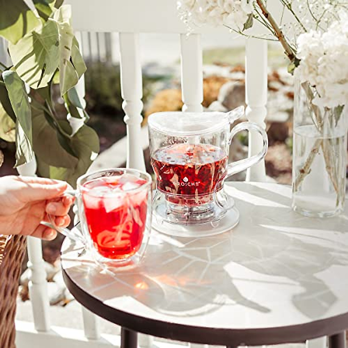 GROSCHE Aberdeen PERFECT TEA MAKER Tea pot with coaster, Tea Steeper, Easy Tea Infuser, 17.7 oz. 525 ml, EASY CLEAN Tea Steeper, BPA-Free teapot