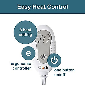 Codi Fuzzy Shaggy Fur Electric Blanket Throw | Teal 50x60 | Super Soft Couch Heated Throws | 3 Heat Setting with Auto Shut Off, 6ft Power Cord | Washable