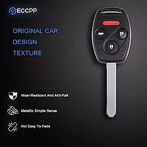 ECCPP Uncut 313.8MHz Keyless Entry Remote Key Fob Ignition Key Fob for Honda Accord CR-V Element OUCG8D-380H-A (Pack of 2)