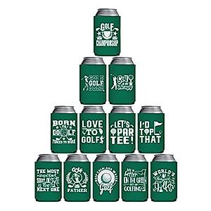 Funny Golf Can Cooler - Pop Nordic 12 Pack Golf Can Sleeve for Beer, Reusable Neoprene Beer Cozy Bulk for Golf Game Party Supplies, Great Golf Gifts for Men