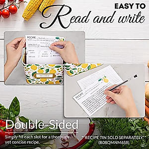 60 Recipe Cards 4x6 - Double Sided for Recipe Book, Recipe Box, Recipe Tin, or Recipe Binder | Recipe Cards for Bridal Shower, Recipe Organizer, Recipe Holder | Lemon Kitchen Decorations | Lemon Zest
