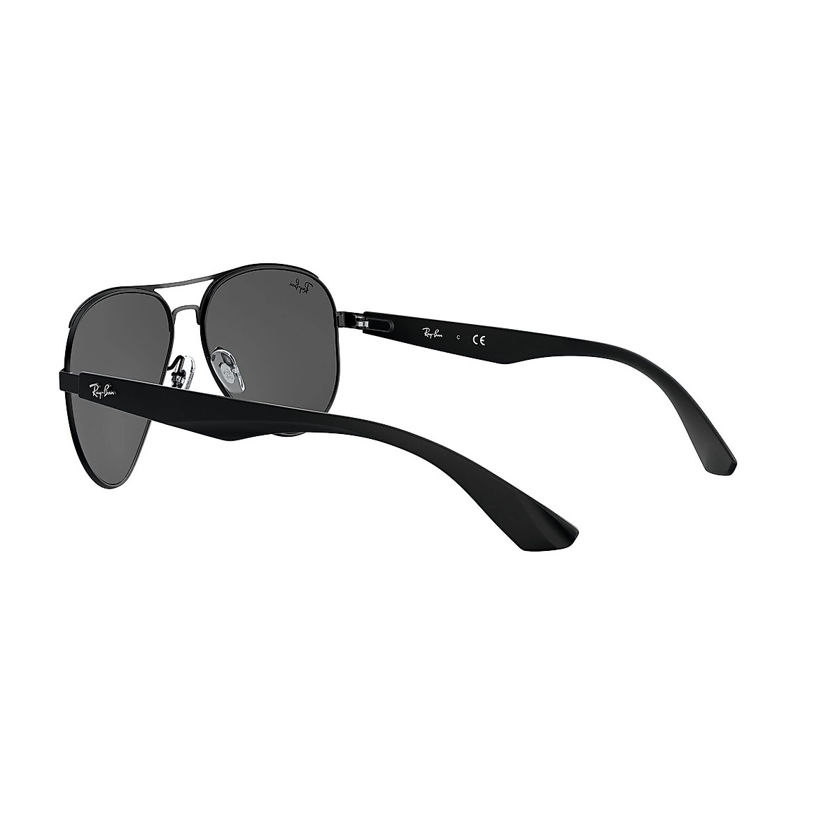 Ray-Ban Men's RB3523 Aviator Sunglasses, Matte Black/Grey Mirrored Silver, 59 mm