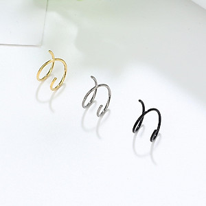 ORAZIO G23 Titanium Nose Ring Double Nose Hoop Ring for Single Piercing 20G Nose Rings Twist Hoop Nose Ring for Women Men Spiral Nose Piercings Handmade Cartilage Piercing
