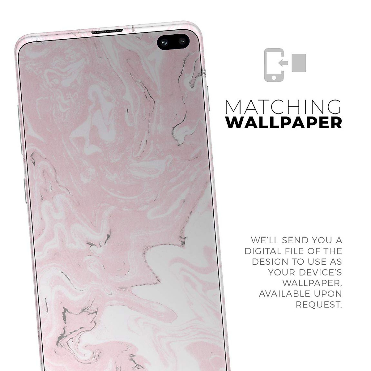 DesignSkinz Mixtured Gray and Pink v9 Textured Marble Protective Vinyl Decal Wrap Skin Cover Compatible with The Samsung Galaxy S20 (Screen Trim & Back Glass Skin)
