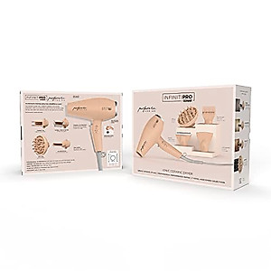 INFINITIPRO by CONAIR Performa Series Hair Dryer with Diffuser Plus 3 Other Attachments, 1875W Blow Dryer with Professional Performance Motor