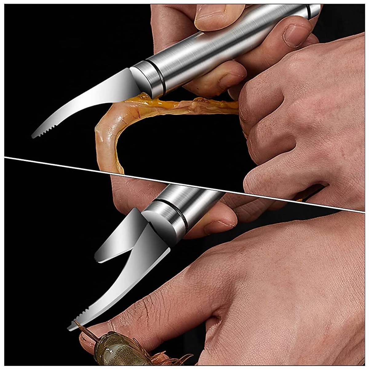 Cabilock Shrimp Deveiner Tool Efficient Shrimp Peeler Cleaner Seamless Shrimp Back Intestines Cutter Seafood Tool