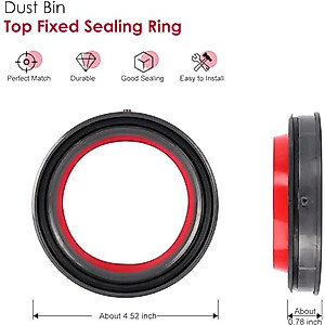 Dust Bin Top Fixed Sealing Ring Replacement Part Compatible with Dyson Cyclone V10 SV12 Vacuum Cleaner, Dust Bucket Dirt Cup Bin Parts Replacement Accessories
