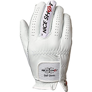 Nice Shot The Bird Golf Glove in White Cabretta Leather Women's Right Hand - Medium