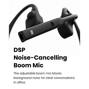 SHOKZ OpenComm UC Bone Conduction Bluetooth Stereo Computer Headset with Loop110 USB-C Adapter-Wireless PC Headphones with Noise-Canceling Boom Microphone for Home Office Use,with Bookmark