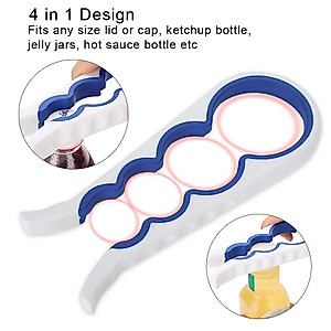 Multiple Size 4 in 1 Bottle Cap Opener, Mini portable Jar Can Lid Gripper, Non-slip Durable Bottle Opener