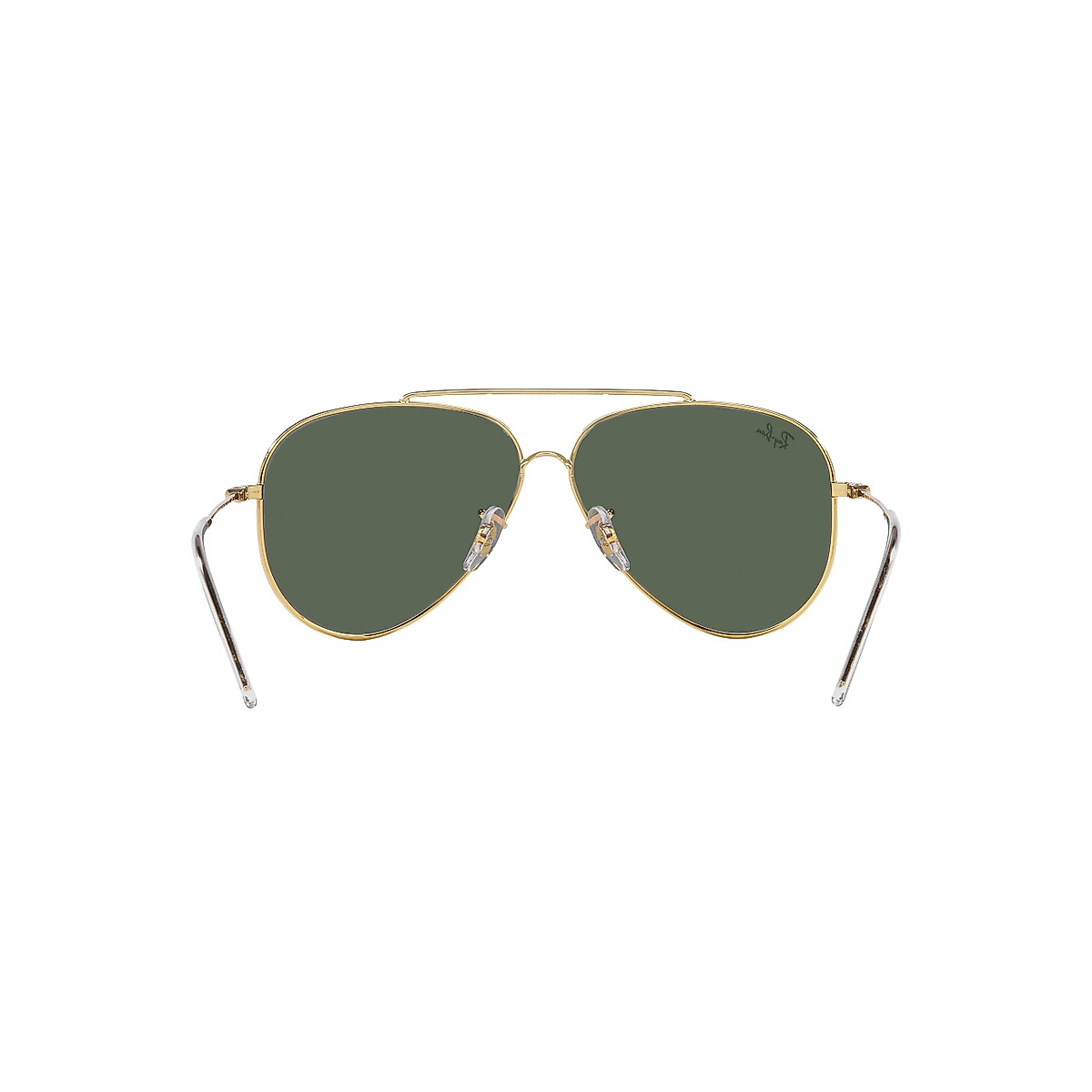 Ray-Ban RBR0101S Aviator Reverse Sunglasses, Gold/Dark Green, 62 mm
