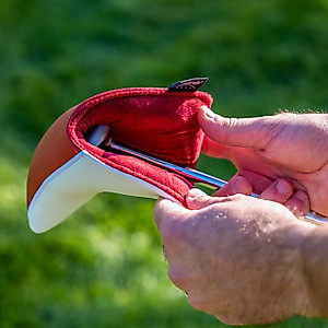 IZZO Golf Blade Putter Headcover Maroon/White - Putter Headcover for Your Mallet Putter, Blade Style Head Cover
